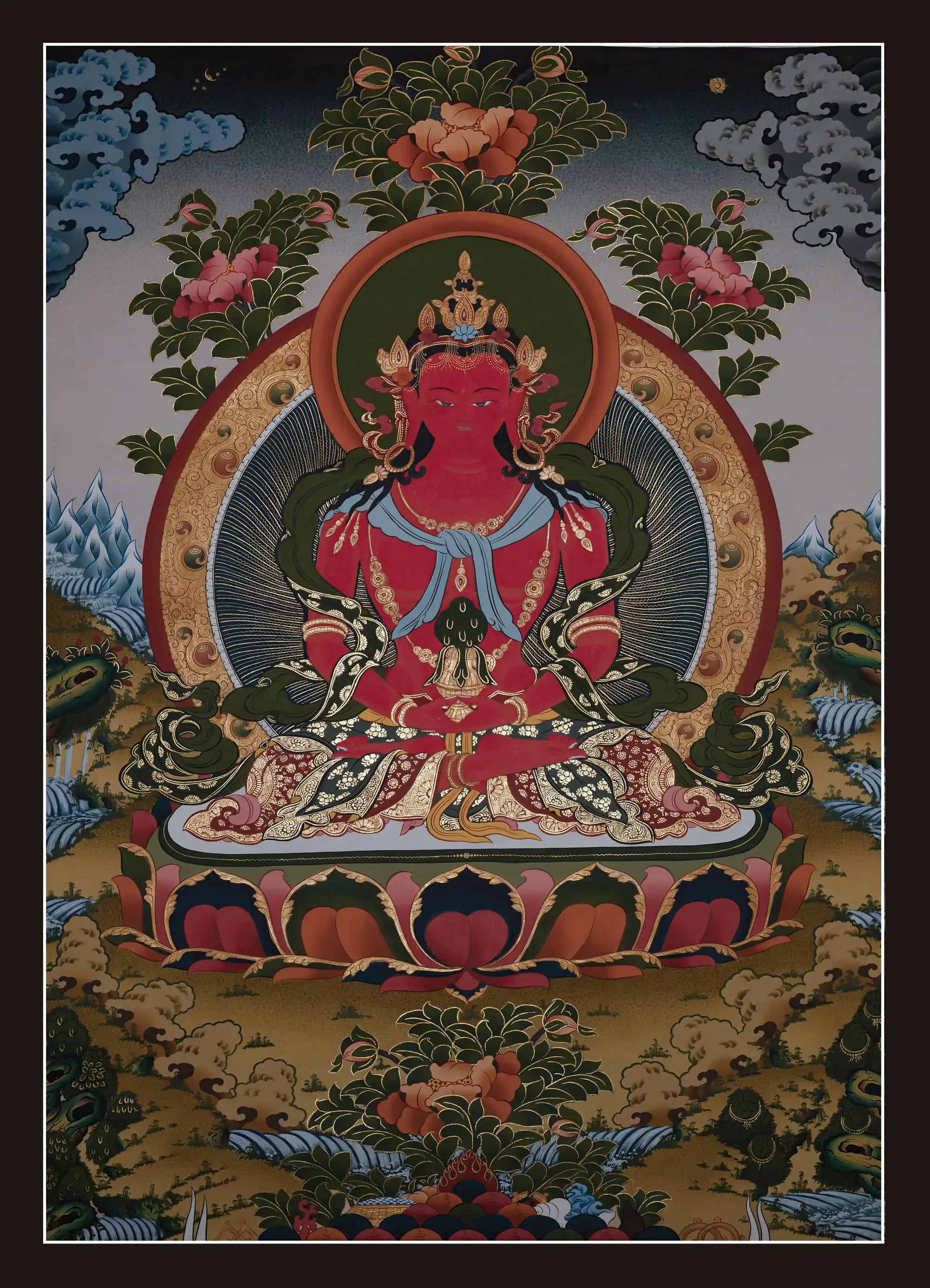 Amitayus Buddha Thangkas – Buddhas Art of Healing